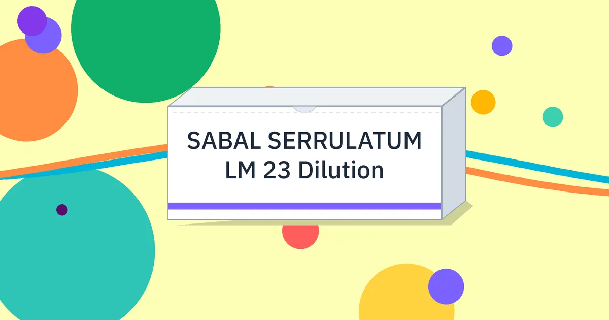 Symbolbild: Packung mit der Aufschrift SABAL SERRULATUM LM 23 Dilution (PZN 13175089) – Verfügbarkeit und Bezug in Apotheken in Frankfurt am Main