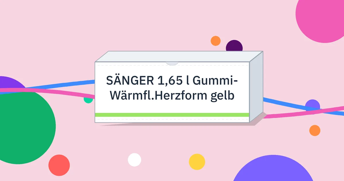 Symbolbild: Packung mit der Aufschrift SÄNGER 1,65 l Gummi-Wärmfl.Herzform gelb (PZN 01314338) – Verfügbarkeit und Bezug in Apotheken in Frankfurt am Main