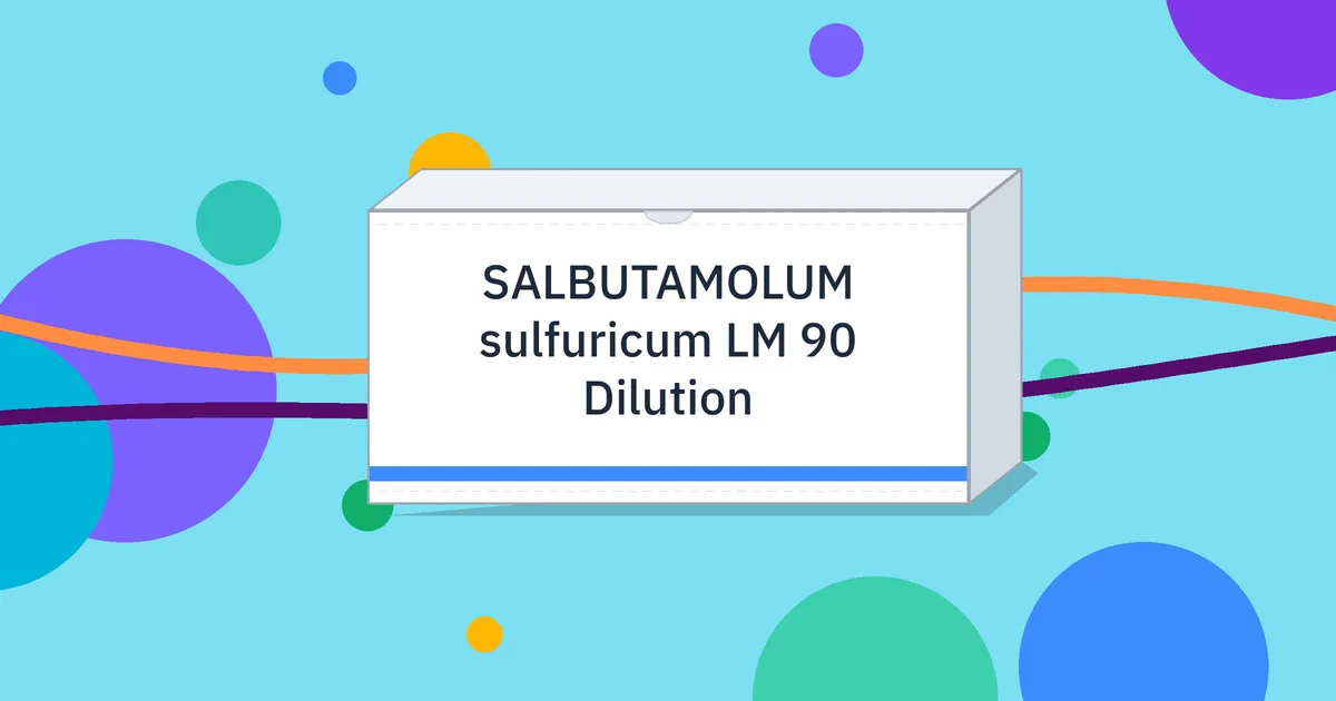 Symbolbild: Packung mit der Aufschrift SALBUTAMOLUM sulfuricum LM 90 Dilution (PZN 18272058) – Verfügbarkeit und Bezug in Apotheken in Frankfurt am Main