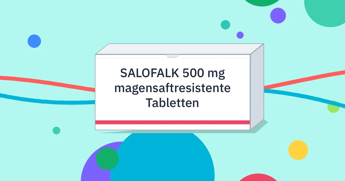 Symbolbild: Packung mit der Aufschrift SALOFALK 500 mg magensaftresistente Tabletten (PZN 03549293) – Verfügbarkeit und Bezug in Apotheken in Frankfurt am Main