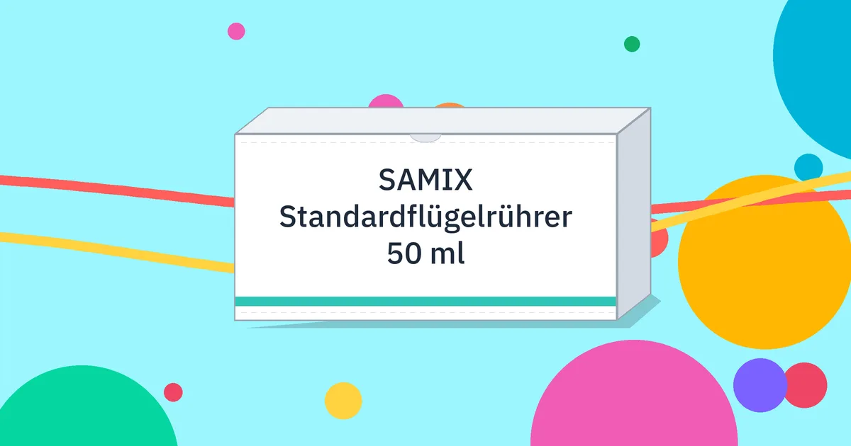 Symbolbild: Packung mit der Aufschrift SAMIX Standardflügelrührer 50 ml (PZN 11481014) – Verfügbarkeit und Bezug in Apotheken in Frankfurt am Main