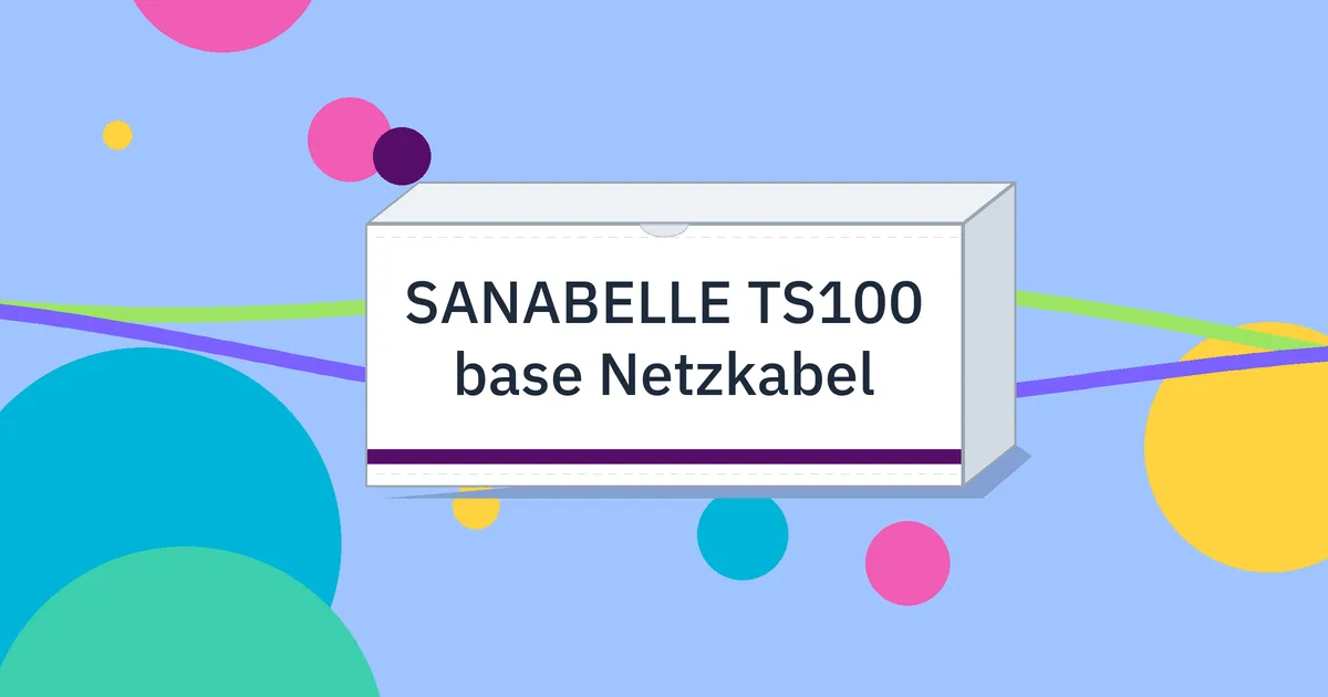 Symbolbild: Packung mit der Aufschrift SANABELLE TS100 base Netzkabel (PZN 07124627) – Verfügbarkeit und Bezug in Apotheken in Frankfurt am Main