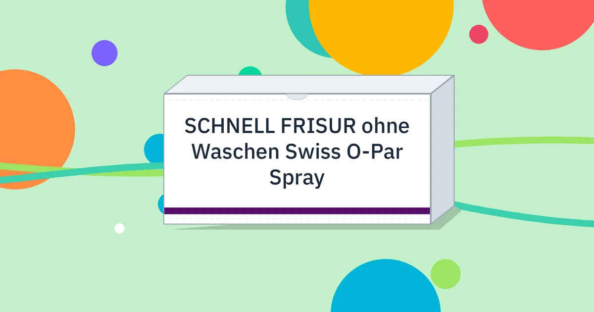 Symbolbild: Packung mit der Aufschrift SCHNELL FRISUR ohne Waschen Swiss O-Par Spray (PZN 10409552) – Verfügbarkeit und Bezug in Apotheken in Frankfurt am Main