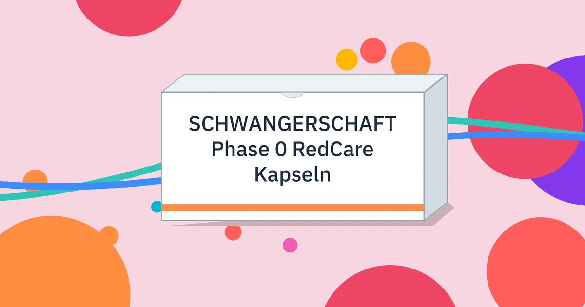 Symbolbild: Packung mit der Aufschrift SCHWANGERSCHAFT Phase 0 RedCare Kapseln (PZN 17521453) – Verfügbarkeit und Bezug in Apotheken in Frankfurt am Main