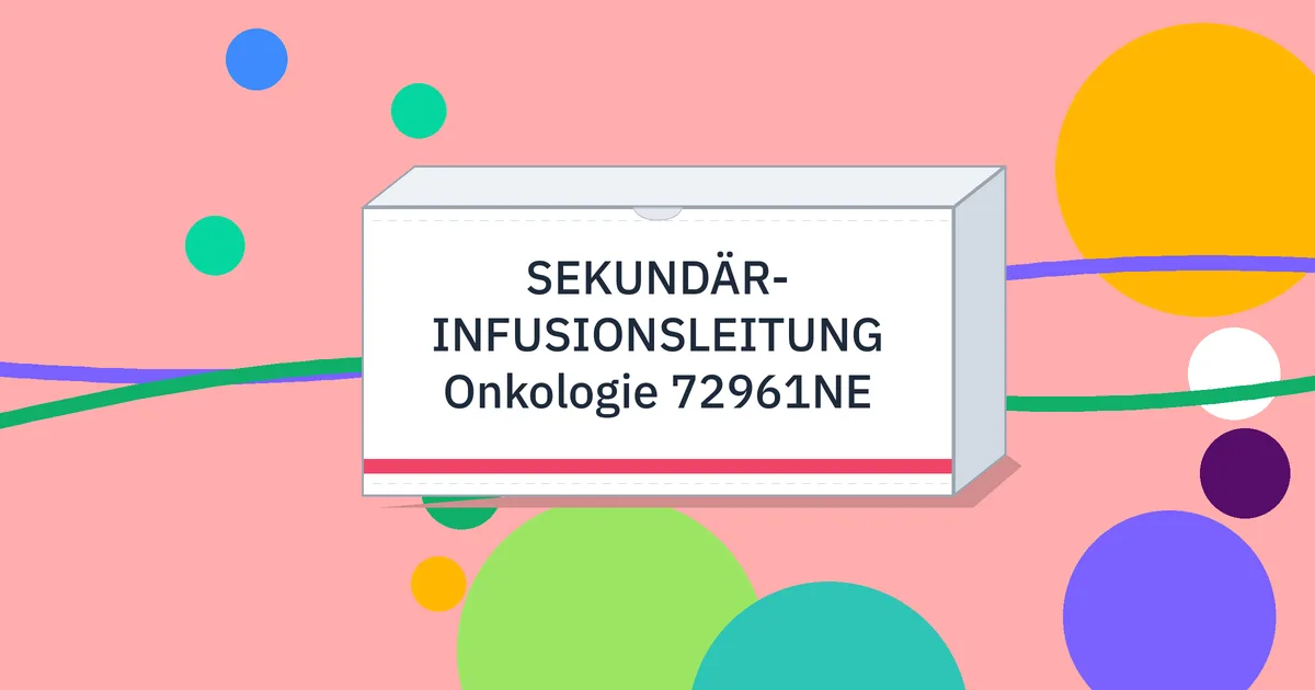 Symbolbild: Packung mit der Aufschrift SEKUNDÄR-INFUSIONSLEITUNG Onkologie 72961NE (PZN 13589537) – Verfügbarkeit und Bezug in Apotheken in Frankfurt am Main