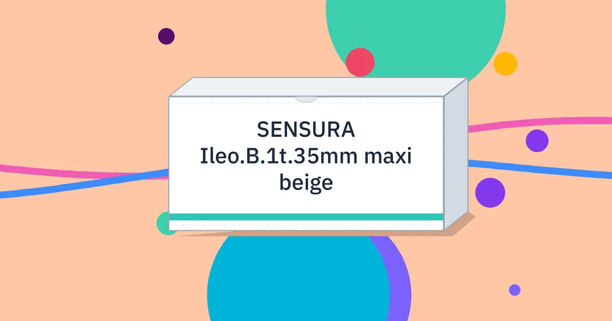 Symbolbild: Packung mit der Aufschrift SENSURA Ileo.B.1t.35mm maxi beige (PZN 03037104) – Verfügbarkeit und Bezug in Apotheken in Frankfurt am Main