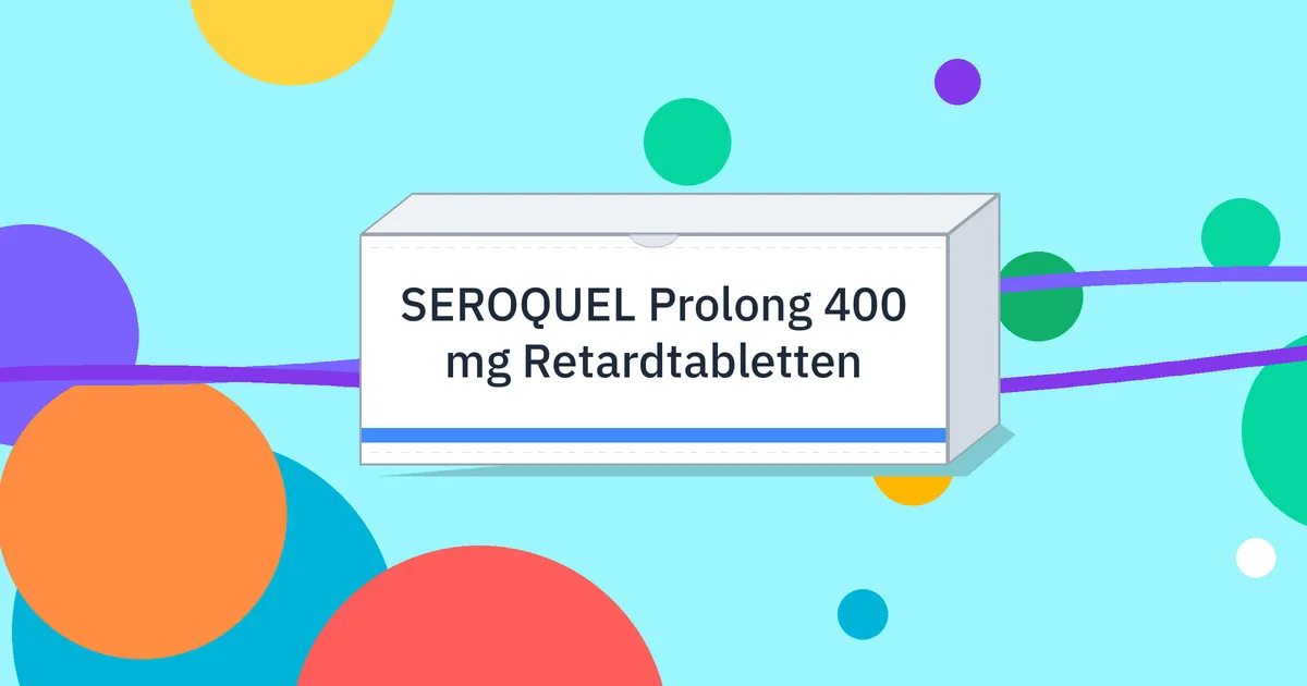 Symbolbild: Packung mit der Aufschrift SEROQUEL Prolong 400 mg Retardtabletten (PZN 03272302) – Verfügbarkeit und Bezug in Apotheken in Frankfurt am Main