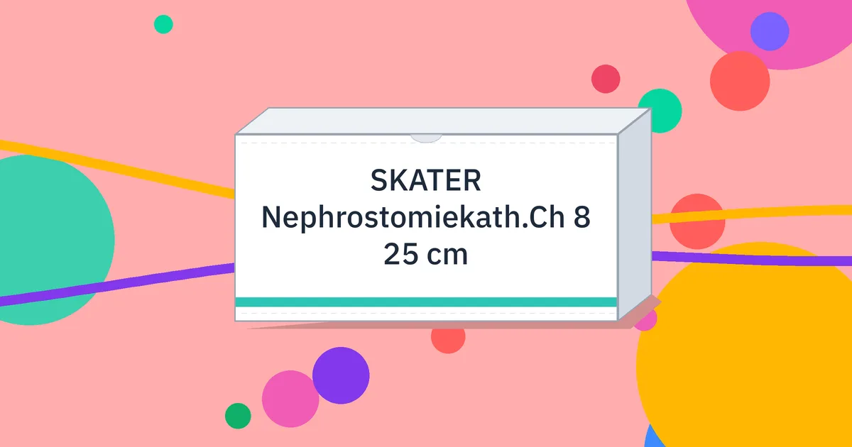 Symbolbild: Packung mit der Aufschrift SKATER Nephrostomiekath.Ch 8 25 cm (PZN 04508190) – Verfügbarkeit und Bezug in Apotheken in Frankfurt am Main