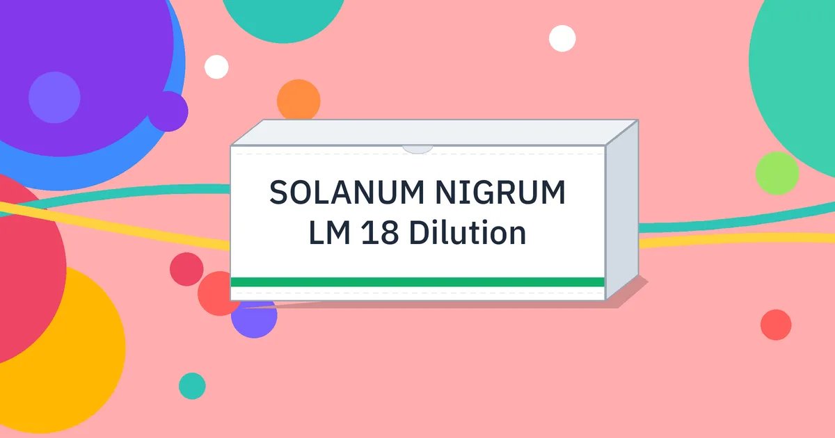 Symbolbild: Packung mit der Aufschrift SOLANUM NIGRUM LM 18 Dilution (PZN 13192917) – Verfügbarkeit und Bezug in Apotheken in Frankfurt am Main
