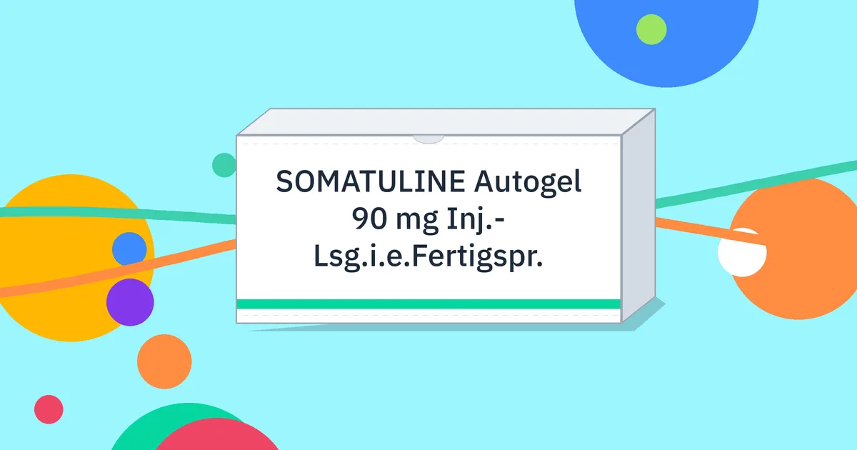 Symbolbild: Packung mit der Aufschrift SOMATULINE Autogel 90 mg Inj.-Lsg.i.e.Fertigspr. (PZN 15569289) – Verfügbarkeit und Bezug in Apotheken in Frankfurt am Main