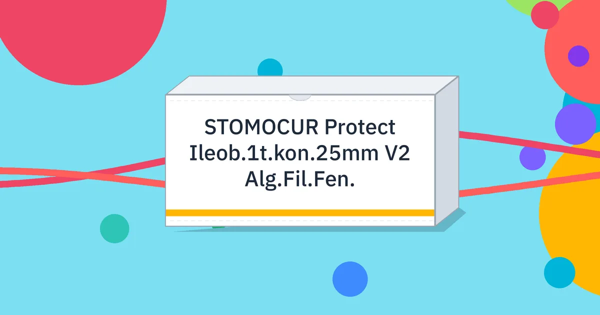 Symbolbild: Packung mit der Aufschrift STOMOCUR Protect Ileob.1t.kon.25mm V2 Alg.Fil.Fen. (PZN 16128788) – Verfügbarkeit und Bezug in Apotheken in Frankfurt am Main