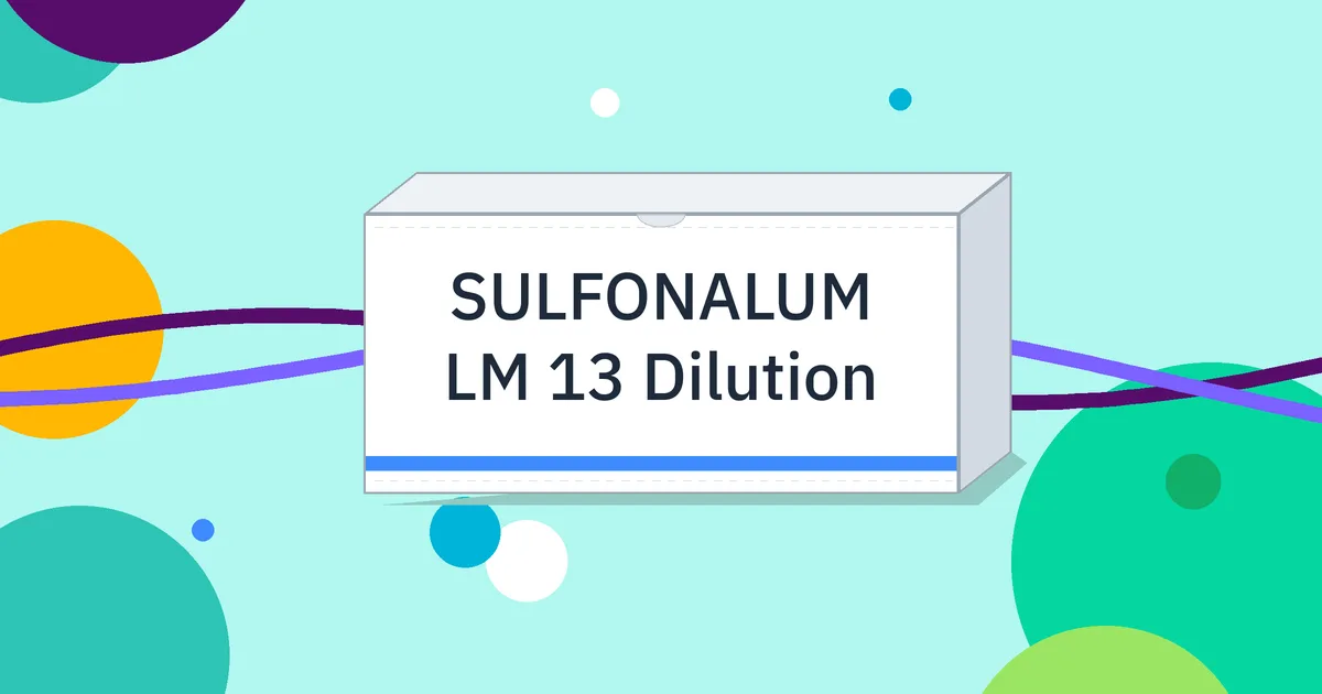 Symbolbild: Packung mit der Aufschrift SULFONALUM LM 13 Dilution (PZN 13209523) – Verfügbarkeit und Bezug in Apotheken in Frankfurt am Main