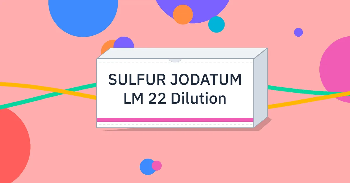 Symbolbild: Packung mit der Aufschrift SULFUR JODATUM LM 22 Dilution (PZN 13210420) – Verfügbarkeit und Bezug in Apotheken in Frankfurt am Main