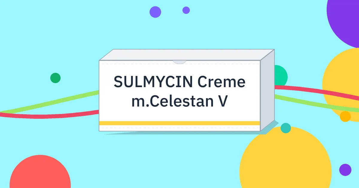 Symbolbild: Packung mit der Aufschrift SULMYCIN Creme m.Celestan V (PZN 01472008) – Verfügbarkeit und Bezug in Apotheken in Frankfurt am Main