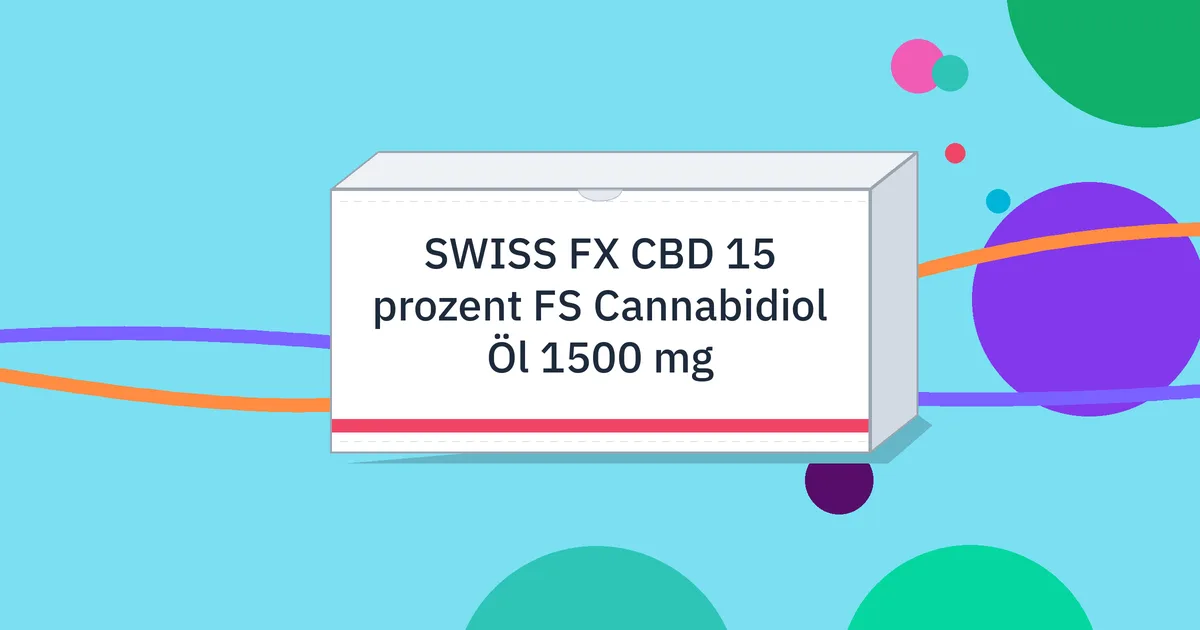 Symbolbild: Packung mit der Aufschrift SWISS FX CBD 15 prozent FS Cannabidiol Öl 1500 mg (PZN 19080450) – Verfügbarkeit und Bezug in Apotheken in Frankfurt am Main