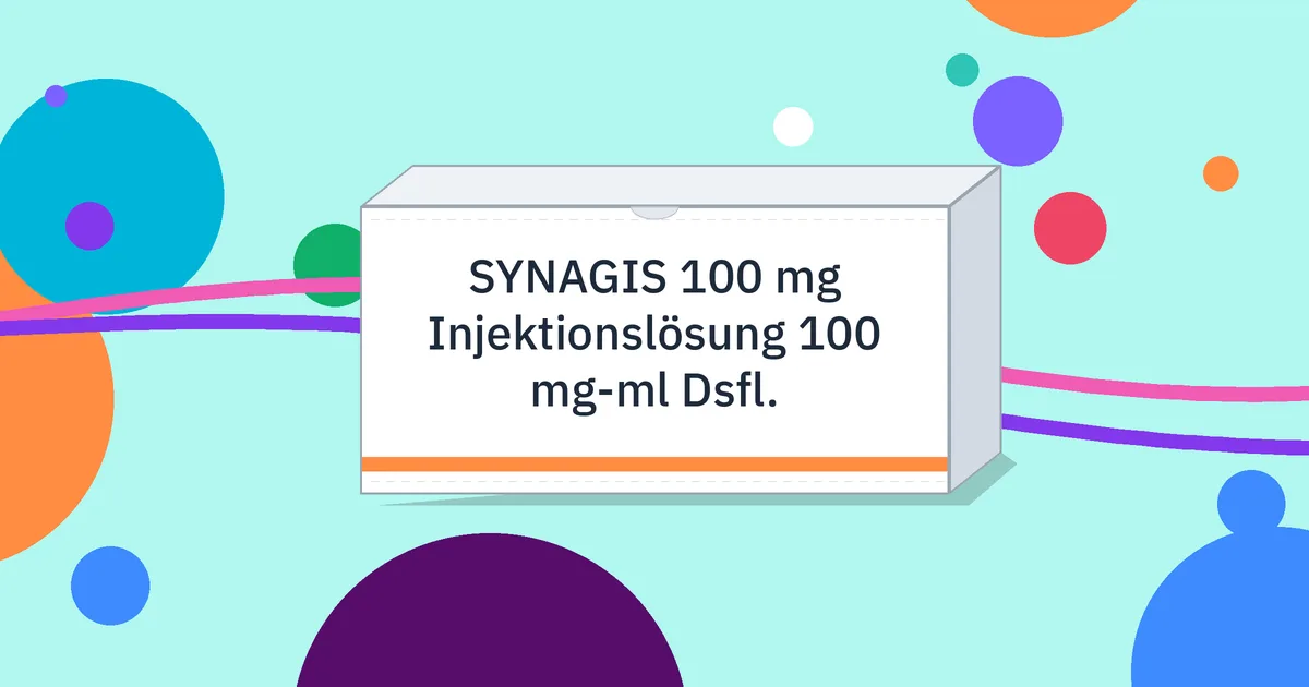 Symbolbild: Packung mit der Aufschrift SYNAGIS 100 mg Injektionslösung 100 mg-ml Dsfl. (PZN 16331093) – Verfügbarkeit und Bezug in Apotheken in Frankfurt am Main
