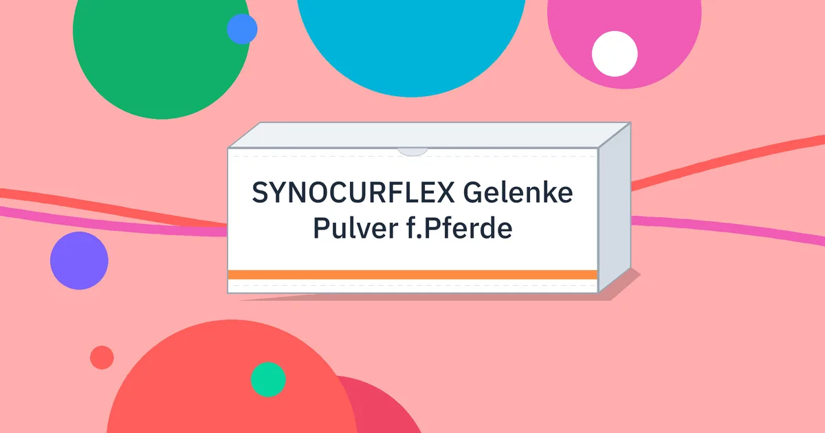 Symbolbild: Packung mit der Aufschrift SYNOCURFLEX Gelenke Pulver f.Pferde (PZN 19459310) – Verfügbarkeit und Bezug in Apotheken in Frankfurt am Main