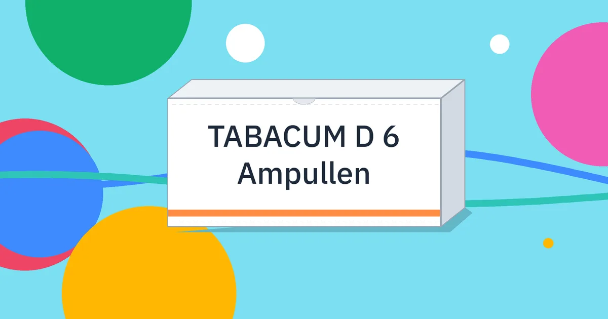 Symbolbild: Packung mit der Aufschrift TABACUM D 6 Ampullen (PZN 11708601) – Verfügbarkeit und Bezug in Apotheken in Frankfurt am Main