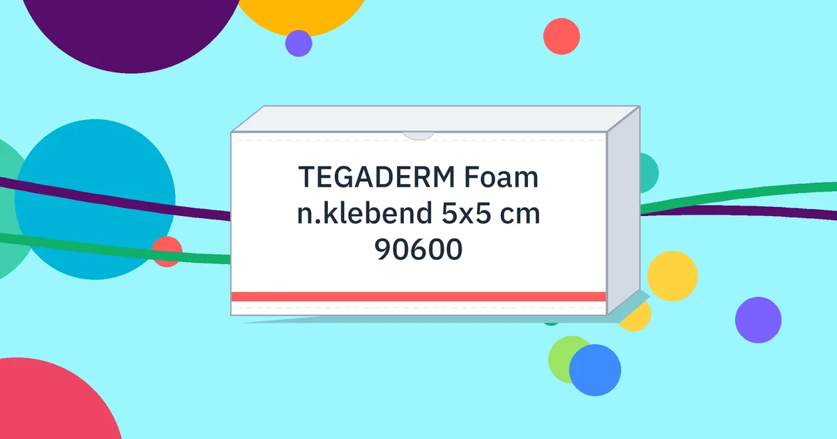 Symbolbild: Packung mit der Aufschrift TEGADERM Foam n.klebend 5x5 cm 90600 (PZN 05977797) – Verfügbarkeit und Bezug in Apotheken in Frankfurt am Main