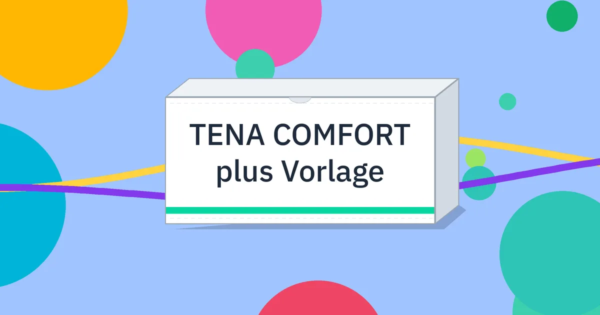 Symbolbild: Packung mit der Aufschrift TENA COMFORT plus Vorlage (PZN 00213517) – Verfügbarkeit und Bezug in Apotheken in Frankfurt am Main
