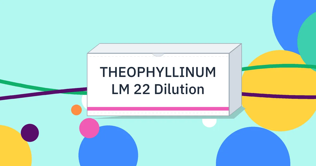 Symbolbild: Packung mit der Aufschrift THEOPHYLLINUM LM 22 Dilution (PZN 13220364) – Verfügbarkeit und Bezug in Apotheken in Frankfurt am Main