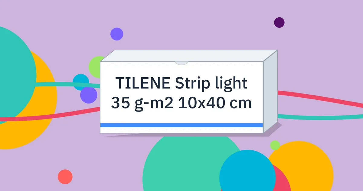 Symbolbild: Packung mit der Aufschrift TILENE Strip light 35 g-m2 10x40 cm (PZN 18158055) – Verfügbarkeit und Bezug in Apotheken in Frankfurt am Main