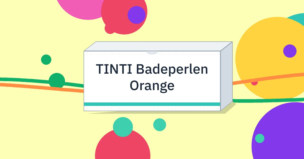 Symbolbild: Packung mit der Aufschrift TINTI Badeperlen Orange (PZN 19101956) – Verfügbarkeit und Bezug in Apotheken in Frankfurt am Main
