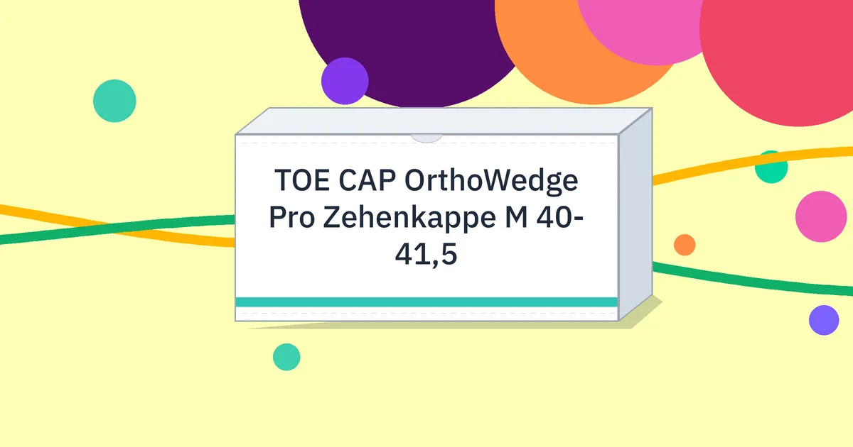Symbolbild: Packung mit der Aufschrift TOE CAP OrthoWedge Pro Zehenkappe M 40-41,5 (PZN 19669361) – Verfügbarkeit und Bezug in Apotheken in Frankfurt am Main