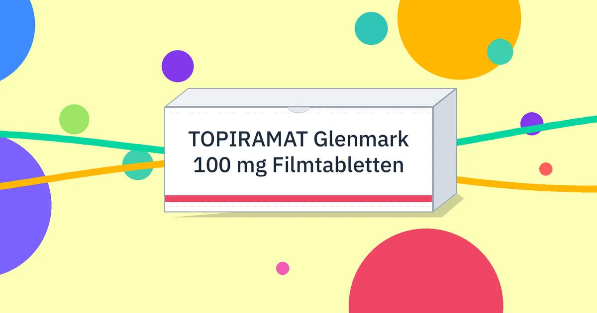 Symbolbild: Packung mit der Aufschrift TOPIRAMAT Glenmark 100 mg Filmtabletten (PZN 09098673) – Verfügbarkeit und Bezug in Apotheken in Frankfurt am Main