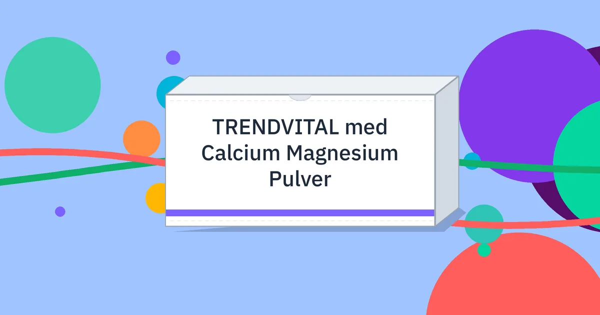 Symbolbild: Packung mit der Aufschrift TRENDVITAL med Calcium Magnesium Pulver (PZN 12563300) – Verfügbarkeit und Bezug in Apotheken in Frankfurt am Main