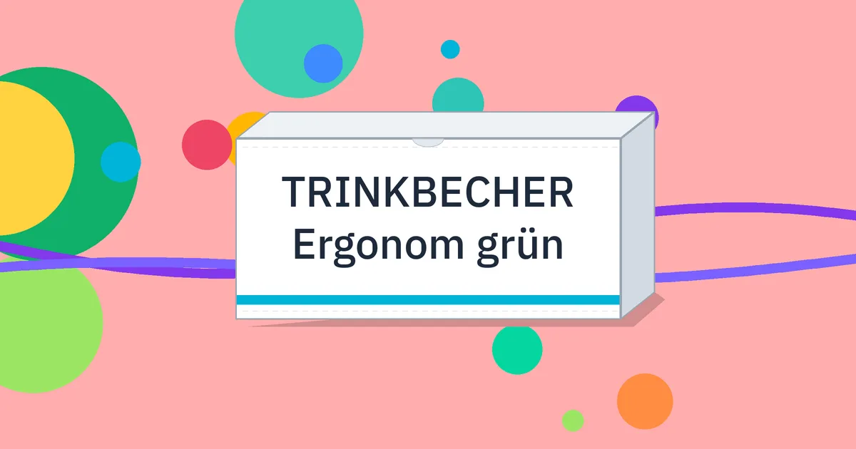 Symbolbild: Packung mit der Aufschrift TRINKBECHER Ergonom grün (PZN 00746691) – Verfügbarkeit und Bezug in Apotheken in Frankfurt am Main