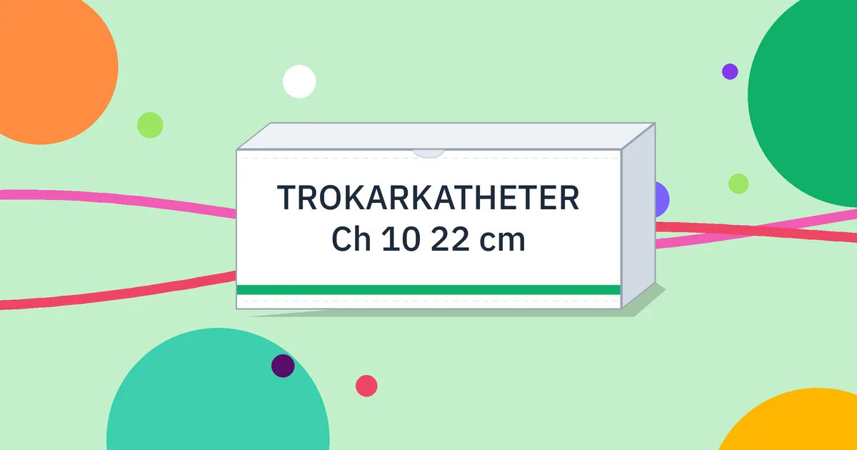 Symbolbild: Packung mit der Aufschrift TROKARKATHETER Ch 10 22 cm (PZN 03049231) – Verfügbarkeit und Bezug in Apotheken in Frankfurt am Main