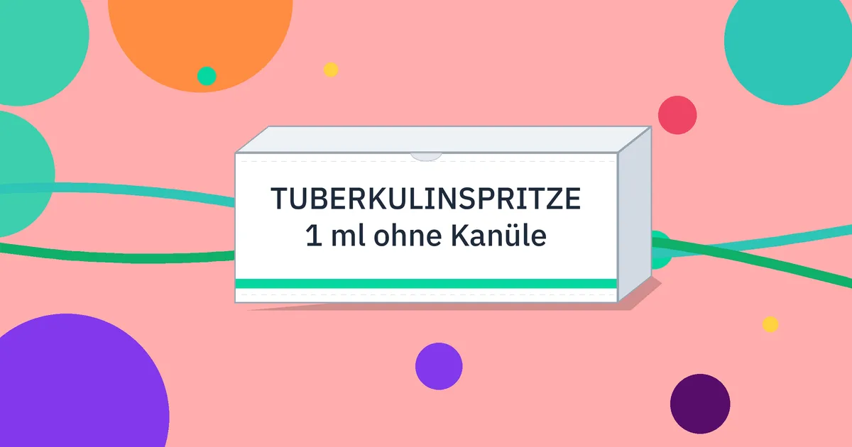 Symbolbild: Packung mit der Aufschrift TUBERKULINSPRITZE 1 ml ohne Kanüle (PZN 09108383) – Verfügbarkeit und Bezug in Apotheken in Frankfurt am Main