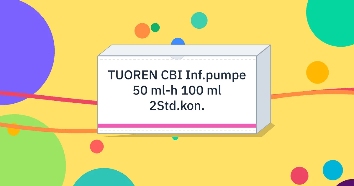 Symbolbild: Packung mit der Aufschrift TUOREN CBI Inf.pumpe 50 ml-h 100 ml 2Std.kon. (PZN 11663169) – Verfügbarkeit und Bezug in Apotheken in Frankfurt am Main
