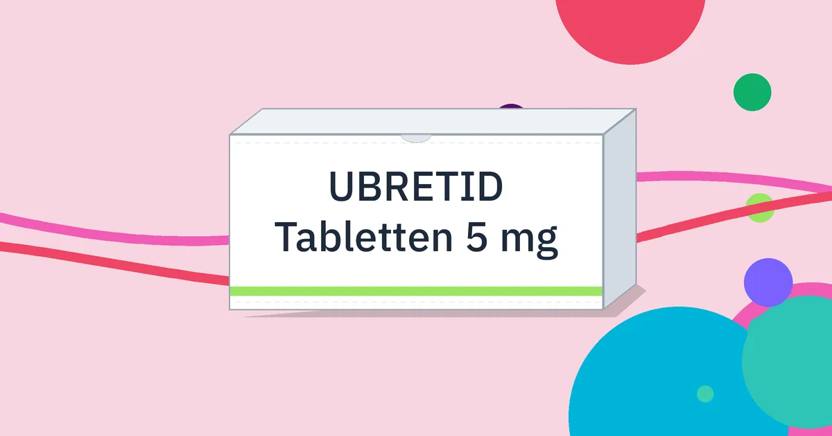 Symbolbild: Packung mit der Aufschrift UBRETID Tabletten 5 mg (PZN 11714139) – Verfügbarkeit und Bezug in Apotheken in Frankfurt am Main