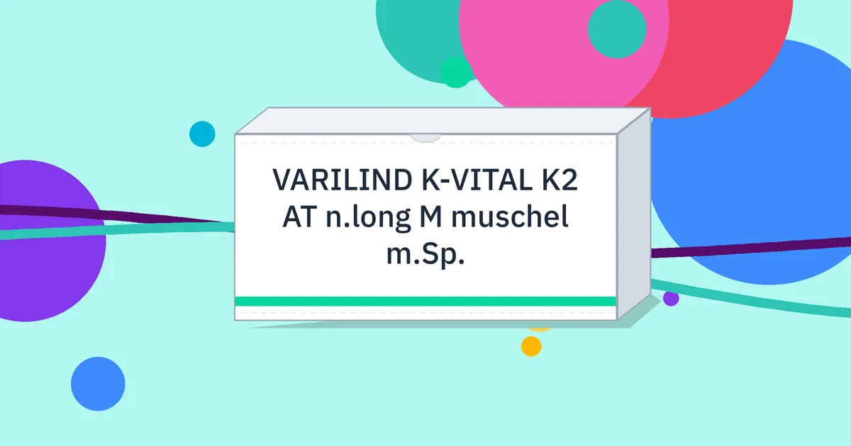 Symbolbild: Packung mit der Aufschrift VARILIND K-VITAL K2 AT n.long M muschel m.Sp. (PZN 20562332) – Verfügbarkeit und Bezug in Apotheken in Frankfurt am Main