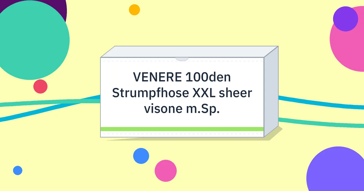 Symbolbild: Packung mit der Aufschrift VENERE 100den Strumpfhose XXL sheer visone m.Sp. (PZN 16170968) – Verfügbarkeit und Bezug in Apotheken in Frankfurt am Main
