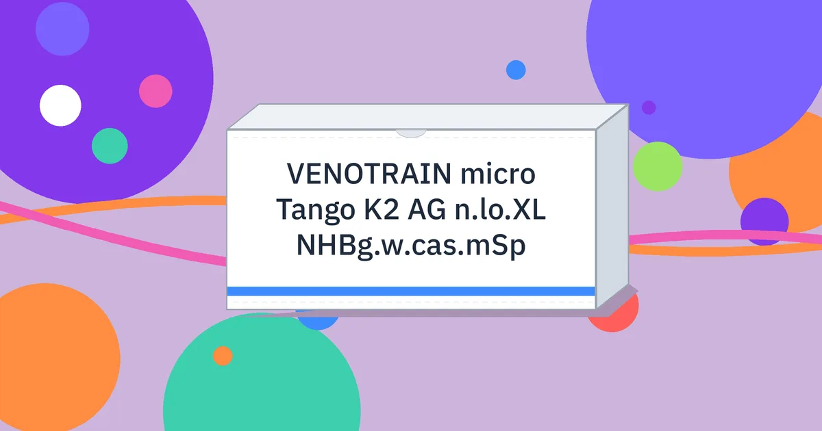 Symbolbild: Packung mit der Aufschrift VENOTRAIN micro Tango K2 AG n.lo.XL NHBg.w.cas.mSp (PZN 20765348) – Verfügbarkeit und Bezug in Apotheken in Frankfurt am Main