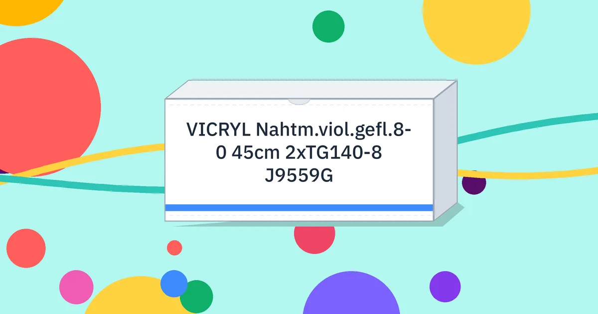 Symbolbild: Packung mit der Aufschrift VICRYL Nahtm.viol.gefl.8-0 45cm 2xTG140-8 J9559G (PZN 20895708) – Verfügbarkeit und Bezug in Apotheken in Frankfurt am Main