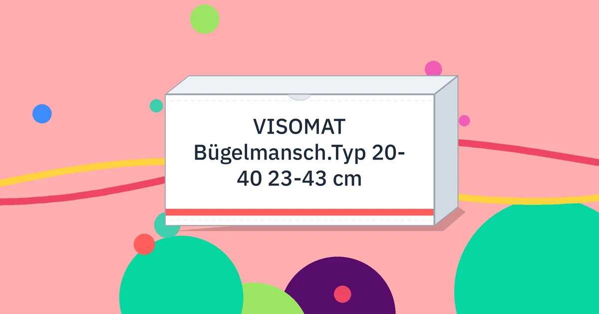 Symbolbild: Packung mit der Aufschrift VISOMAT Bügelmansch.Typ 20-40 23-43 cm (PZN 01021375) – Verfügbarkeit und Bezug in Apotheken in Frankfurt am Main