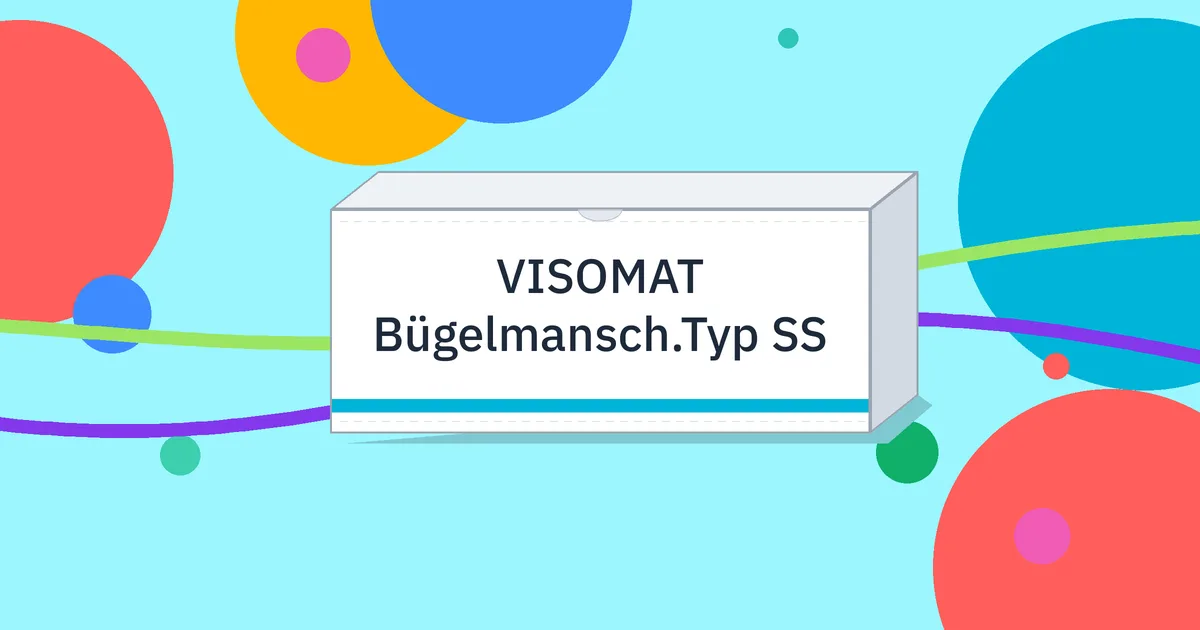 Symbolbild: Packung mit der Aufschrift VISOMAT Bügelmansch.Typ SS (PZN 05861244) – Verfügbarkeit und Bezug in Apotheken in Frankfurt am Main