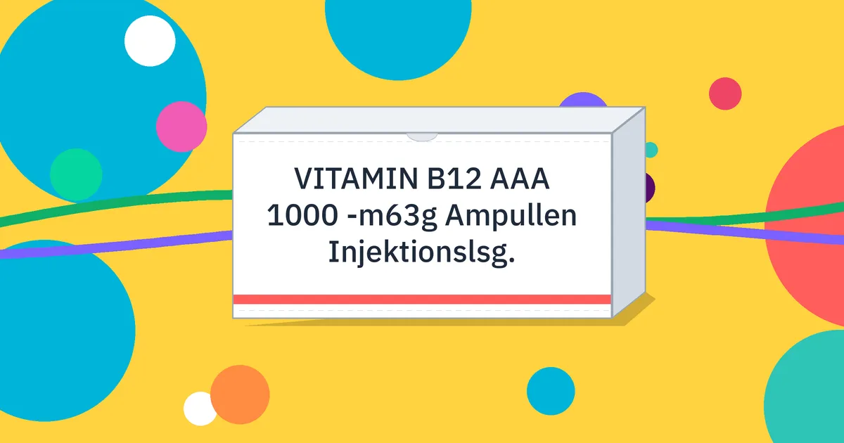 Symbolbild: Packung mit der Aufschrift VITAMIN B12 AAA 1000 -m63g Ampullen Injektionslsg. (PZN 06902519) – Verfügbarkeit und Bezug in Apotheken in Frankfurt am Main