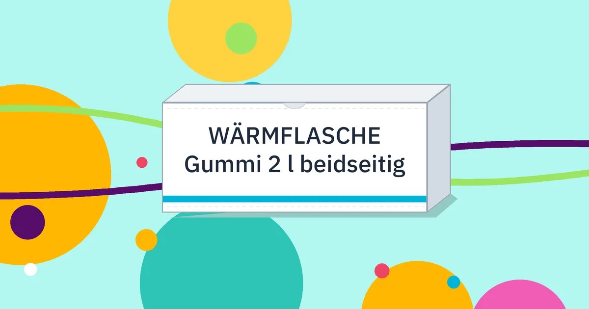 Symbolbild: Packung mit der Aufschrift WÄRMFLASCHE Gummi 2 l beidseitig (PZN 03628118) – Verfügbarkeit und Bezug in Apotheken in Frankfurt am Main