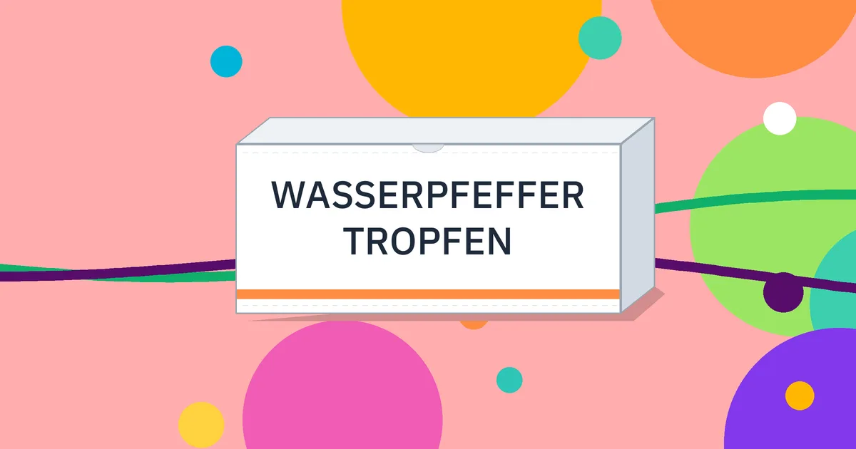 Symbolbild: Packung mit der Aufschrift WASSERPFEFFER TROPFEN (PZN 14282752) – Verfügbarkeit und Bezug in Apotheken in Frankfurt am Main
