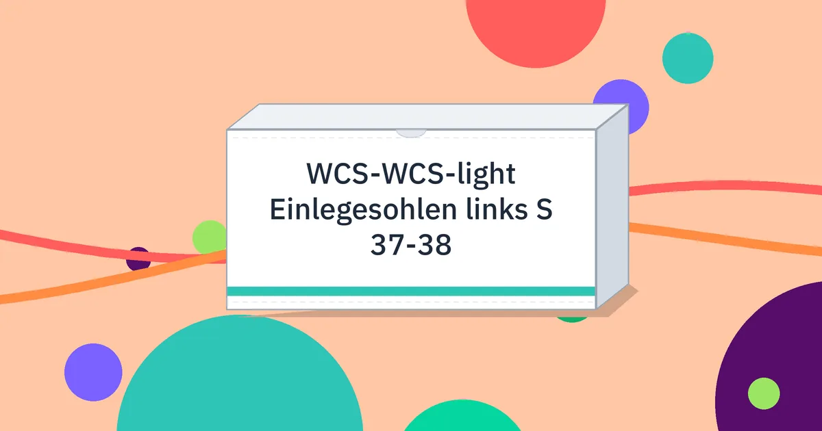 Symbolbild: Packung mit der Aufschrift WCS-WCS-light Einlegesohlen links S 37-38 (PZN 16631688) – Verfügbarkeit und Bezug in Apotheken in Frankfurt am Main