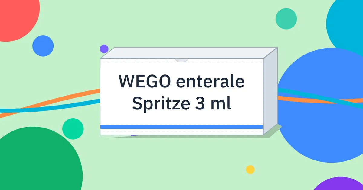 Symbolbild: Packung mit der Aufschrift WEGO enterale Spritze 3 ml (PZN 18859444) – Verfügbarkeit und Bezug in Apotheken in Frankfurt am Main