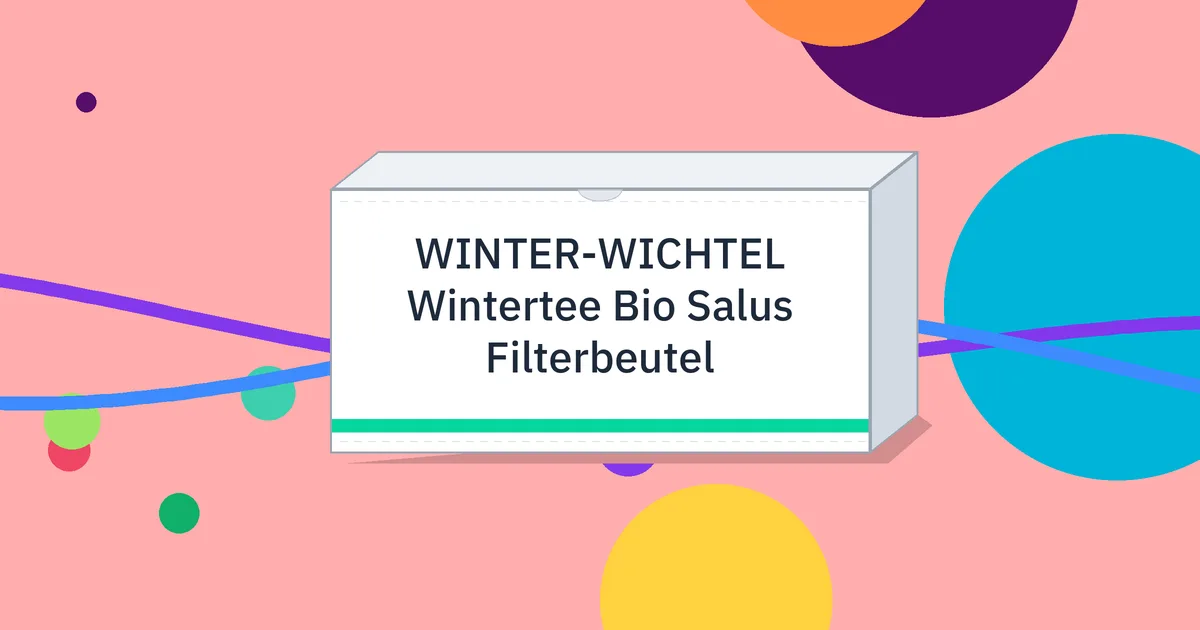 Symbolbild: Packung mit der Aufschrift WINTER-WICHTEL Wintertee Bio Salus Filterbeutel (PZN 20103216) – Verfügbarkeit und Bezug in Apotheken in Frankfurt am Main