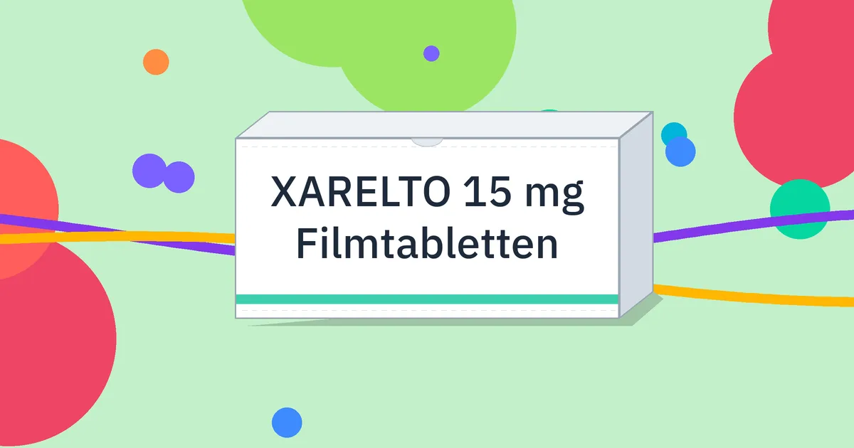Symbolbild: Packung mit der Aufschrift XARELTO 15 mg Filmtabletten (PZN 08461350) – Verfügbarkeit und Bezug in Apotheken in Frankfurt am Main