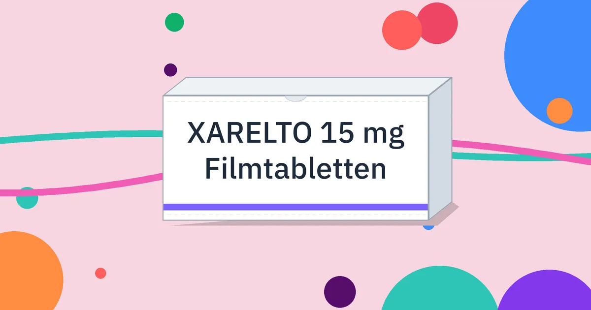 Symbolbild: Packung mit der Aufschrift XARELTO 15 mg Filmtabletten (PZN 11724729) – Verfügbarkeit und Bezug in Apotheken in Frankfurt am Main