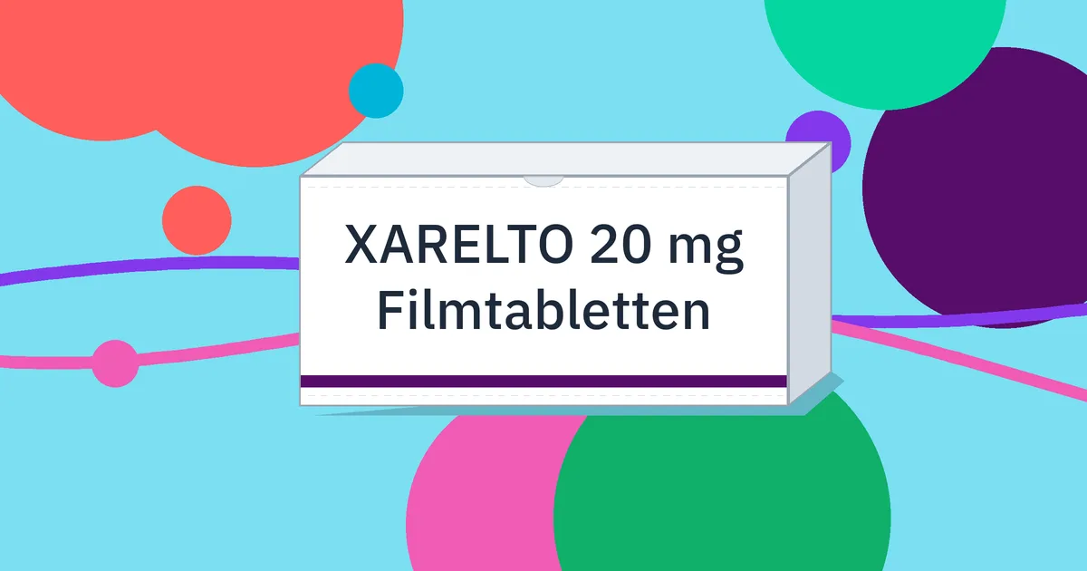 Symbolbild: Packung mit der Aufschrift XARELTO 20 mg Filmtabletten (PZN 17585789) – Verfügbarkeit und Bezug in Apotheken in Frankfurt am Main